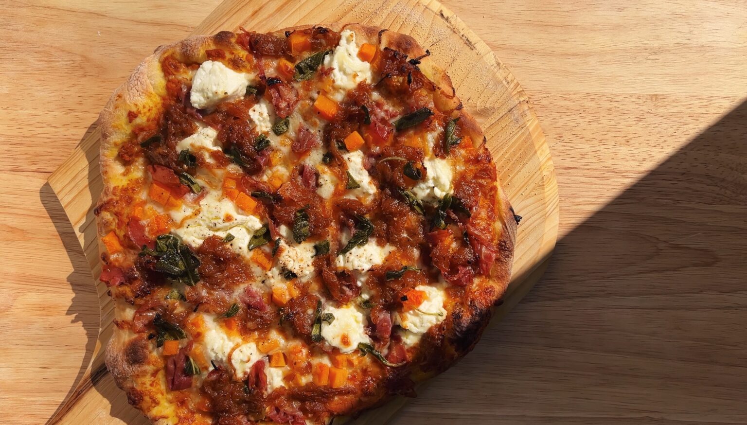 Autumn Pizza with Pumpkin, Prosciutto, Squash and Sage - Dining with Skyler