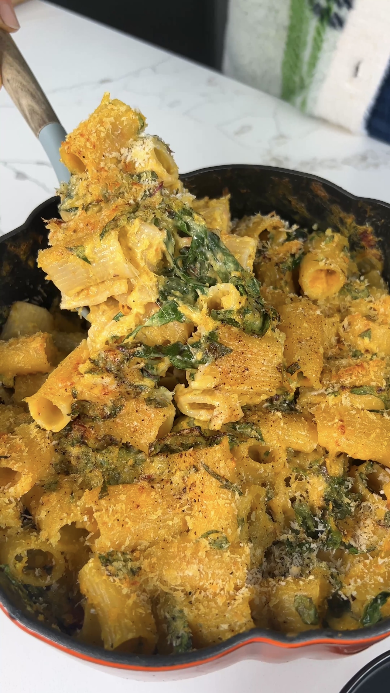One Pot Creamy Butternut Squash Pasta with Rainbow Chard - Dining with ...
