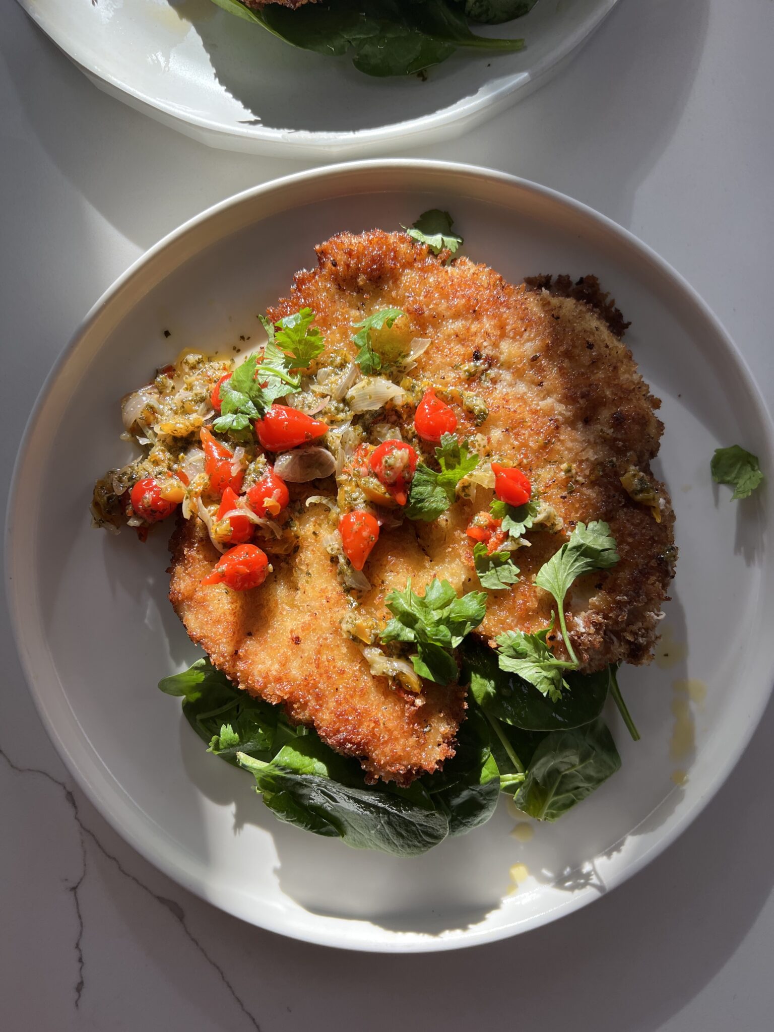 Chicken Schnitzel with Sweet Pepper, Garlic, Herb Lime Butter – Dining ...