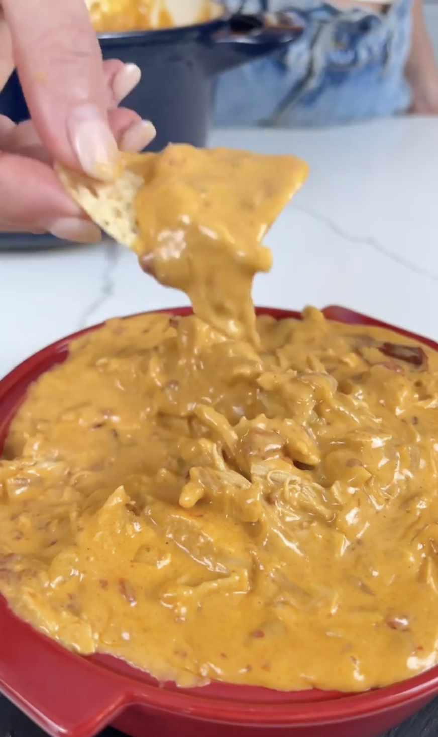 Chipotle Chicken Bourbon Queso - Dining with Skyler