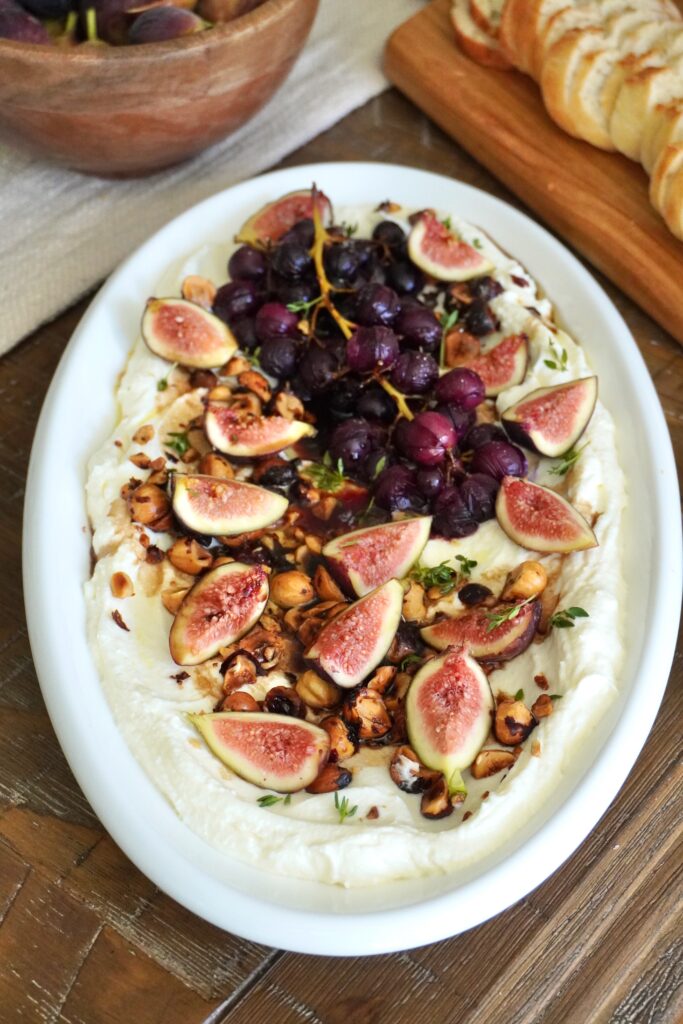 Whipped Feta with Roasted Grapes & Figs | 20 Minute Fall Appetizer