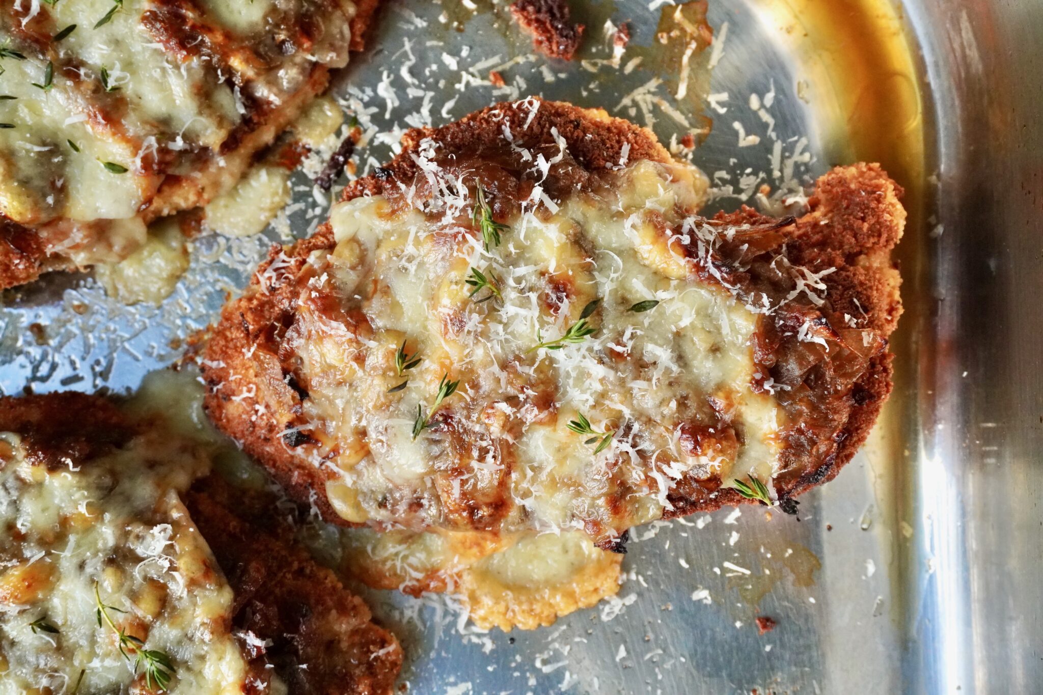 French Onion Chicken Cutlets (French Onion Chicken Parm)