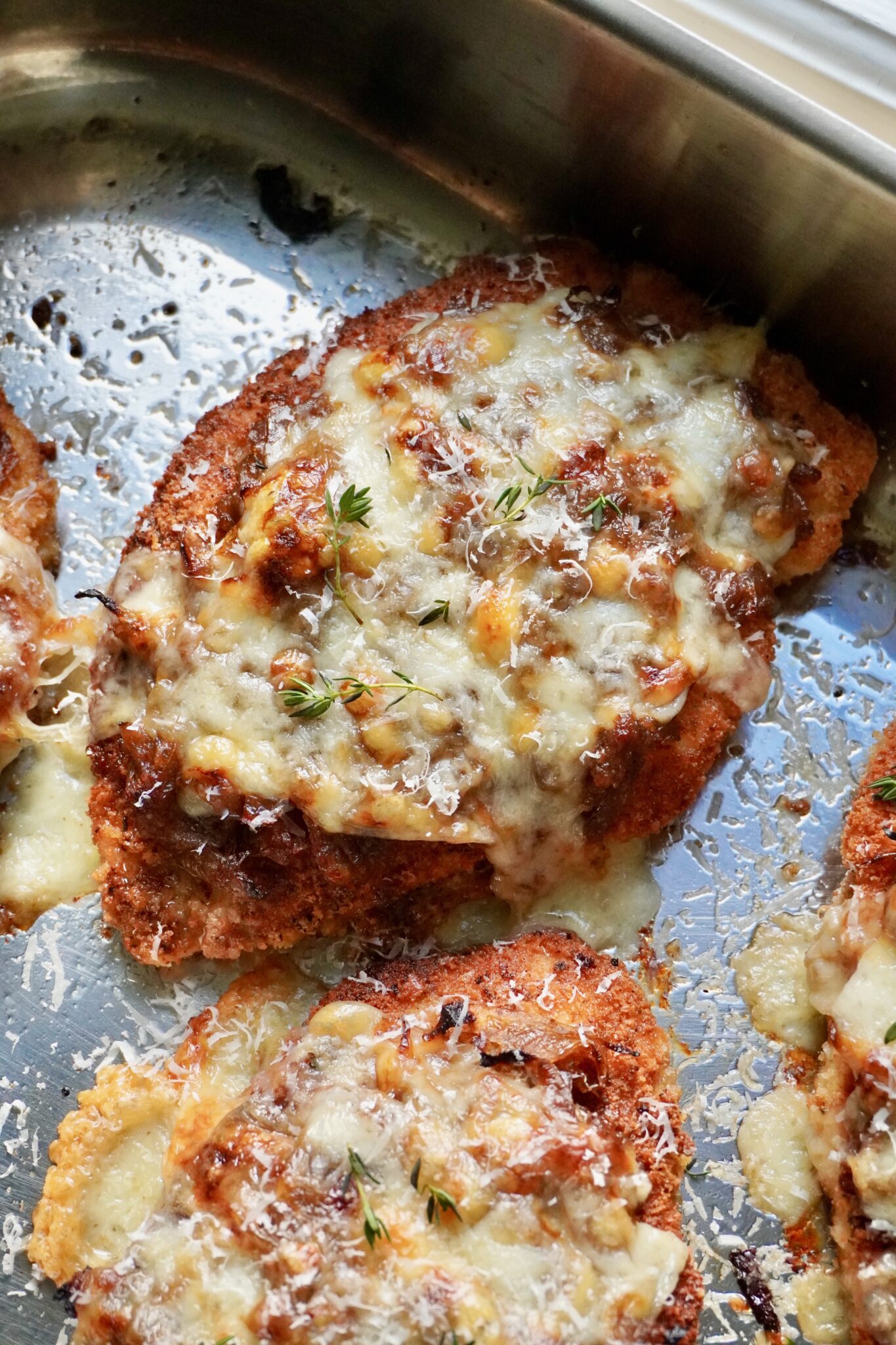 French Onion Chicken Cutlets (French Onion Chicken Parm)